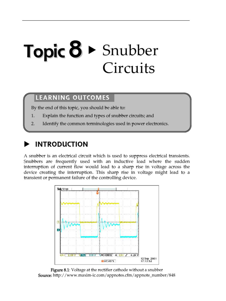 Topic 8 Snubber Circuit | PDF | Electricity | Power Electronics