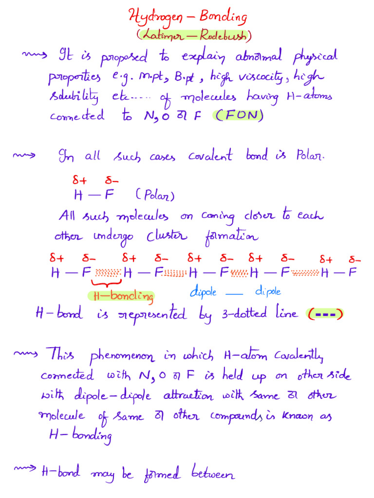 c.b Hydrogen Bonding | PDF