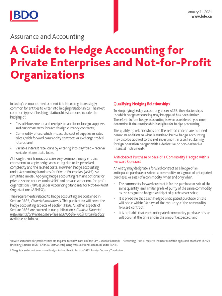A A - 19apr21 - ASPE Guide To Hedge Accounting | PDF | Swap (Finance ...