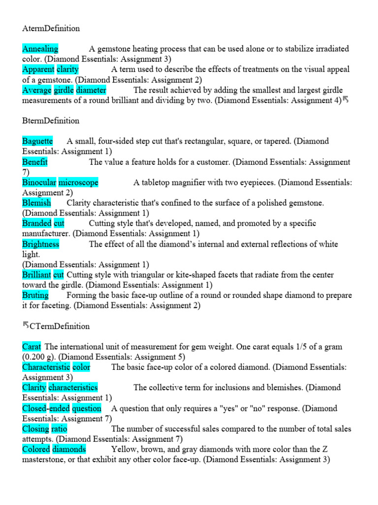 Diamond Essential Def | PDF | Diamond | Gemstone