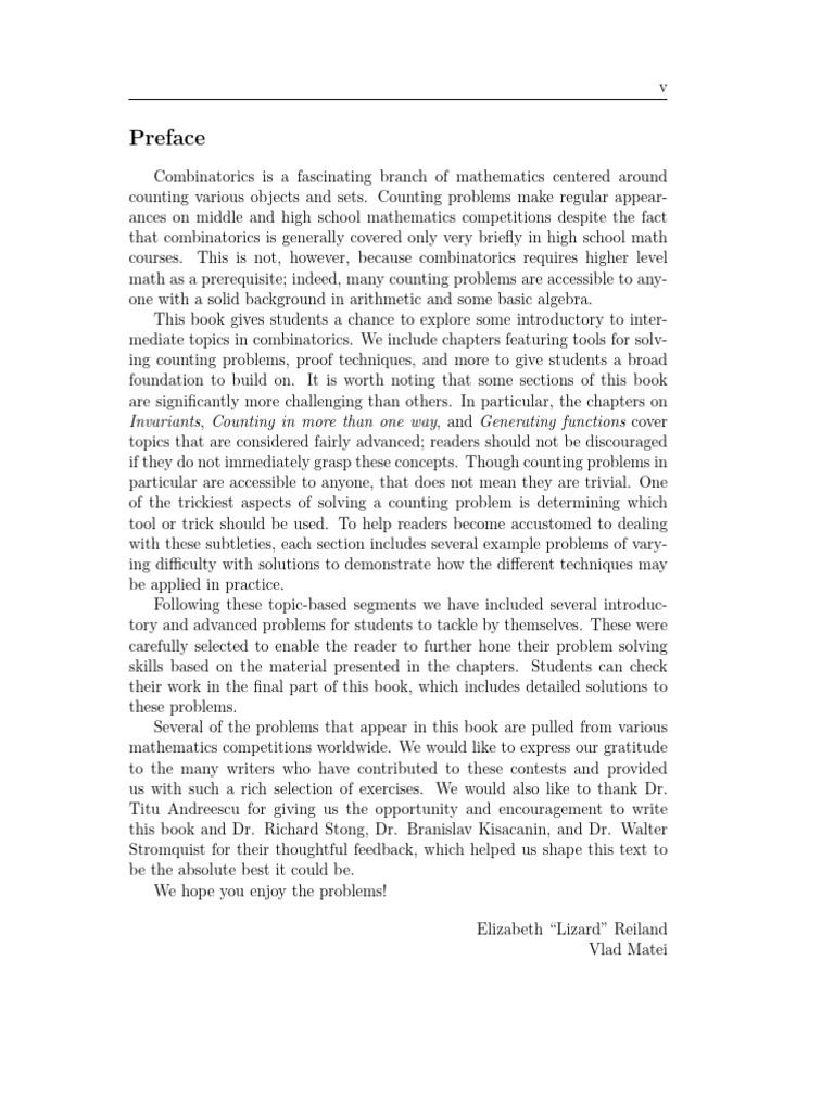 112 Combinatorial Problems From Amsp Look Inside | PDF | Combinatorics | Mathematics