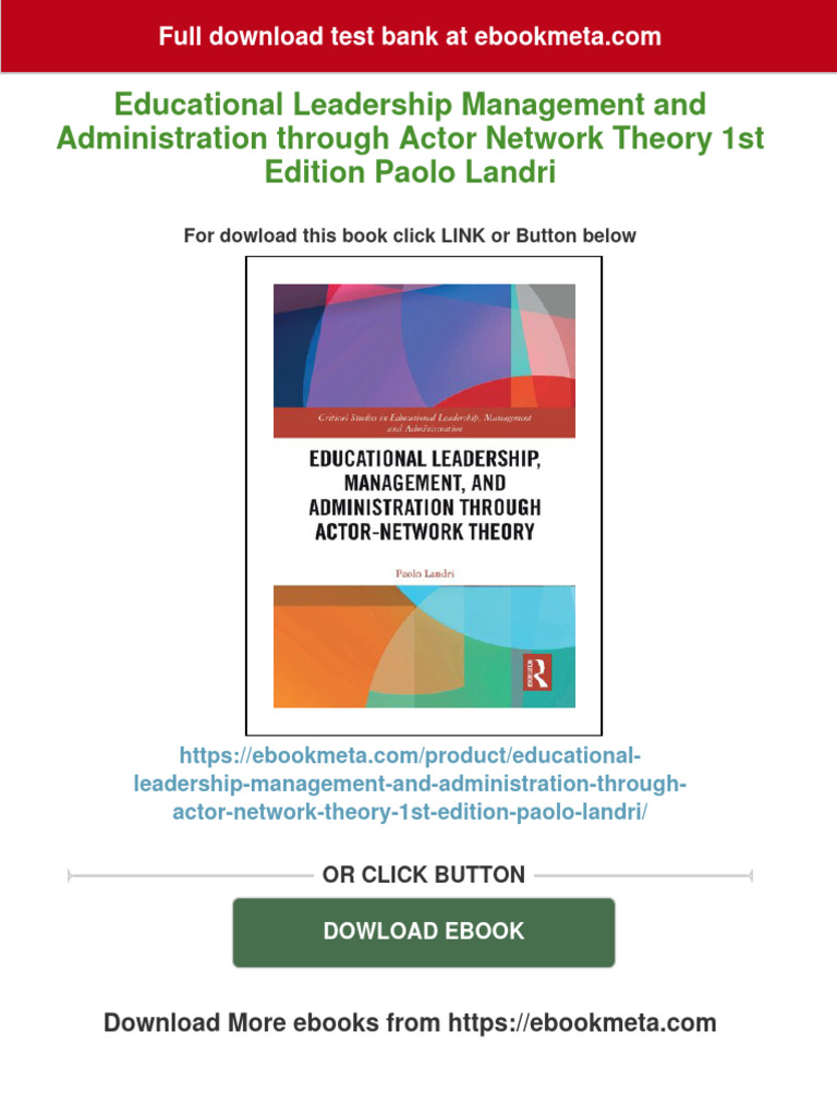 Educational Leadership Management and Administration Through Actor ... Educational Leadership Management and Administration Through Actor ...