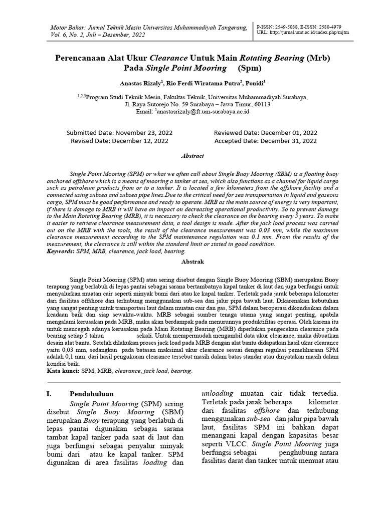 Pengukuran Clearance MRB | PDF