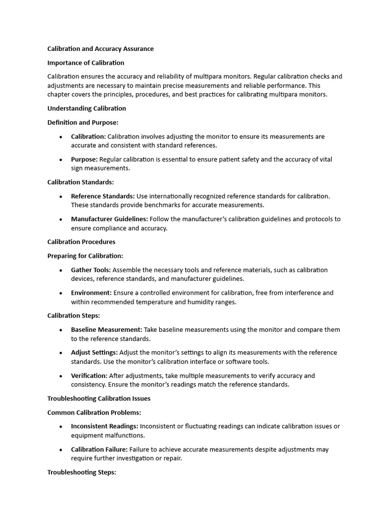Calibration and Accuracy Assurance | PDF | Calibration | Accuracy And Precision