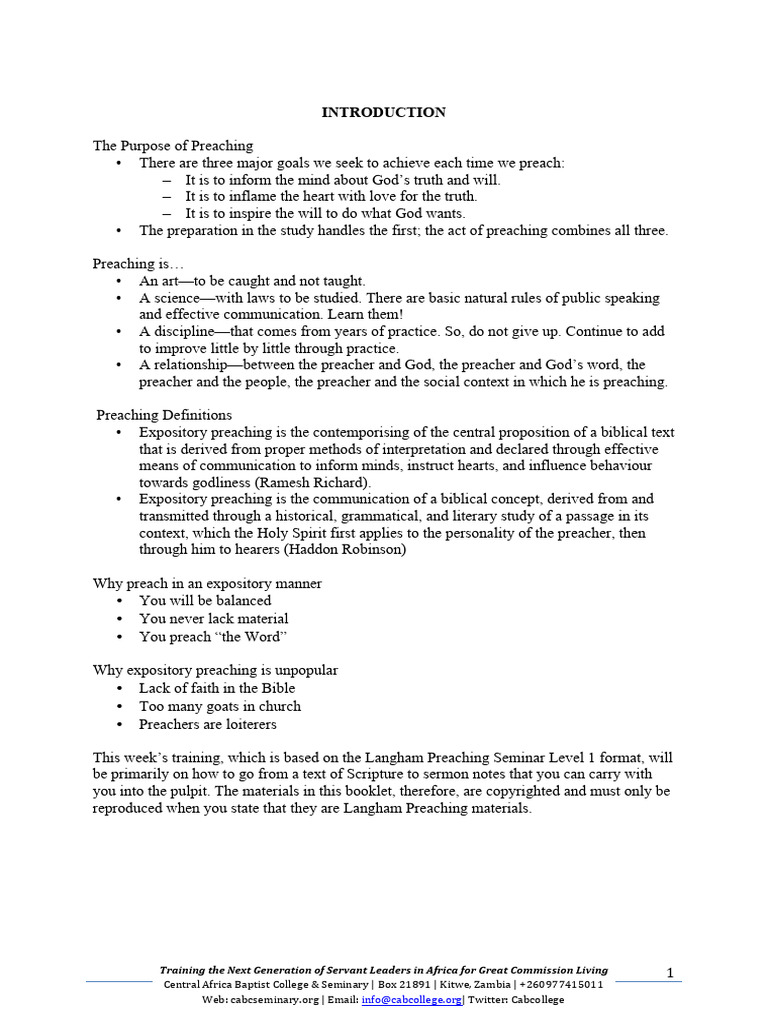 2015 LC Pastors Notes | PDF | Expository Preaching | Sermon