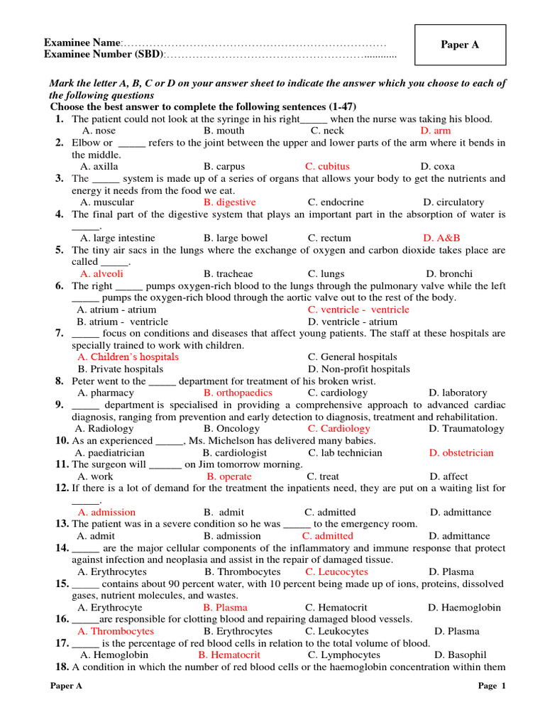Medical Terminology Practice Quiz | PDF | Nervous System | Nerve
