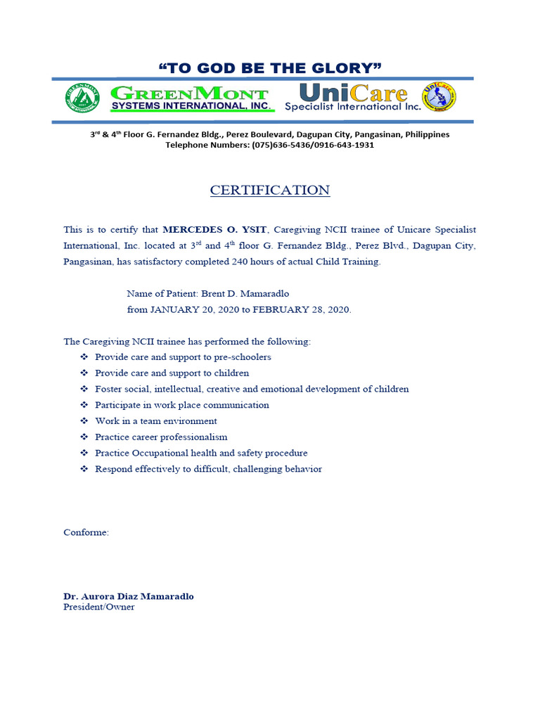 Ojt Certificate 2 | PDF