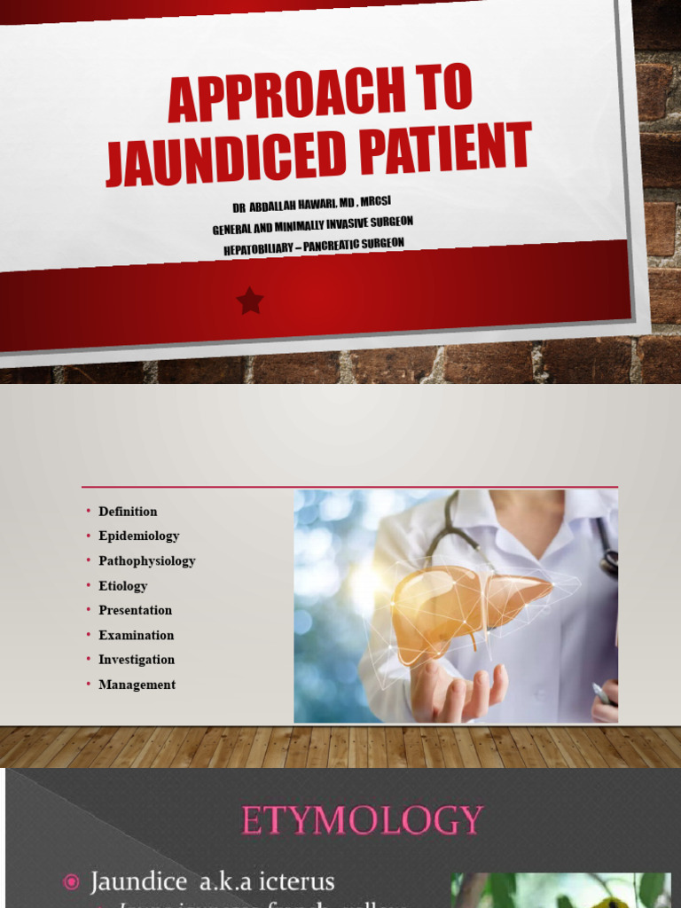 Approach To Jaundiced Patient | PDF | Clinical Medicine | Digestive ...