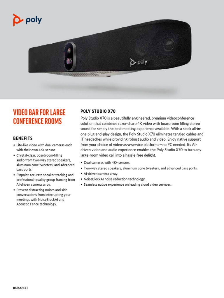 Poly x70 Audio Video Conferencing Solutions For Executives | PDF | Hdmi ...