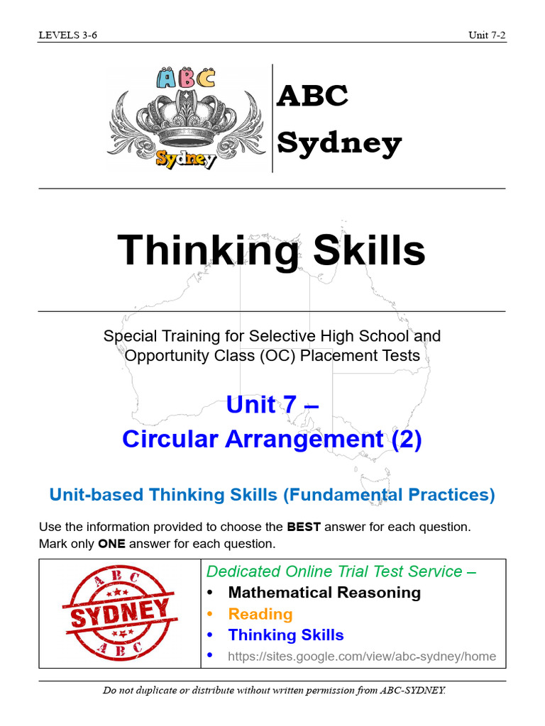 Circular Arrangement Thinking Skills Test | PDF | Thought