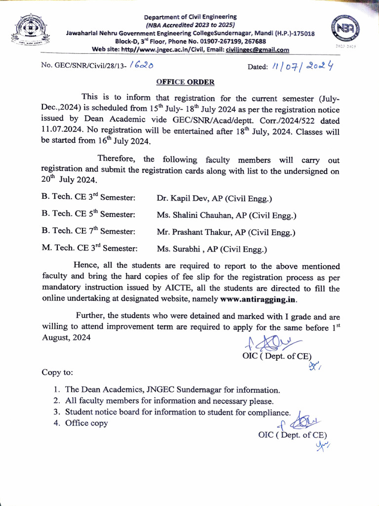 Registration Notice | PDF