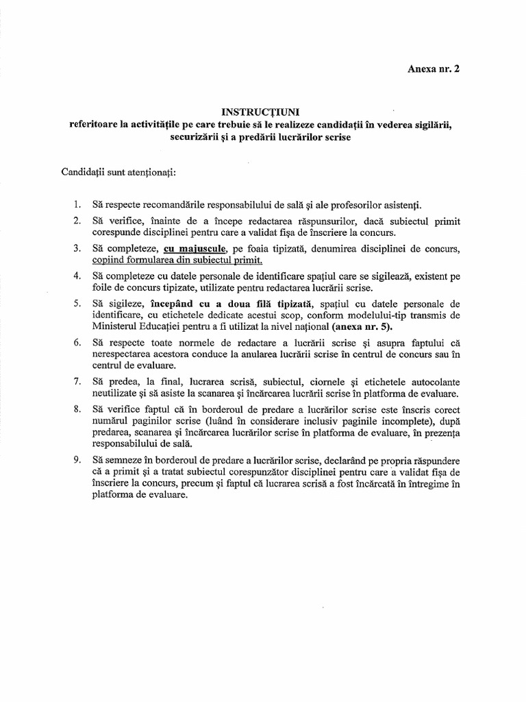 Instructiuni Predare Lucrari | PDF