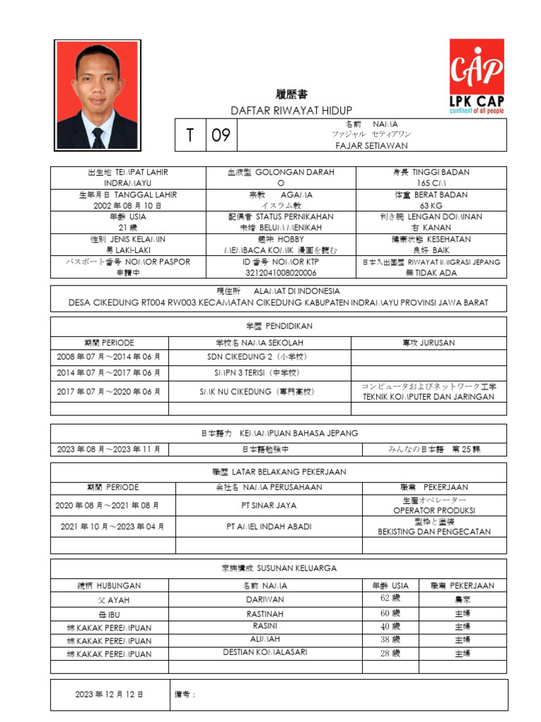 CV Tobi - Fajar Setiawan | PDF