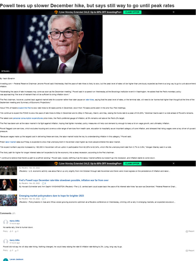 Powell tees up slower December hike, but says still way to go until ...