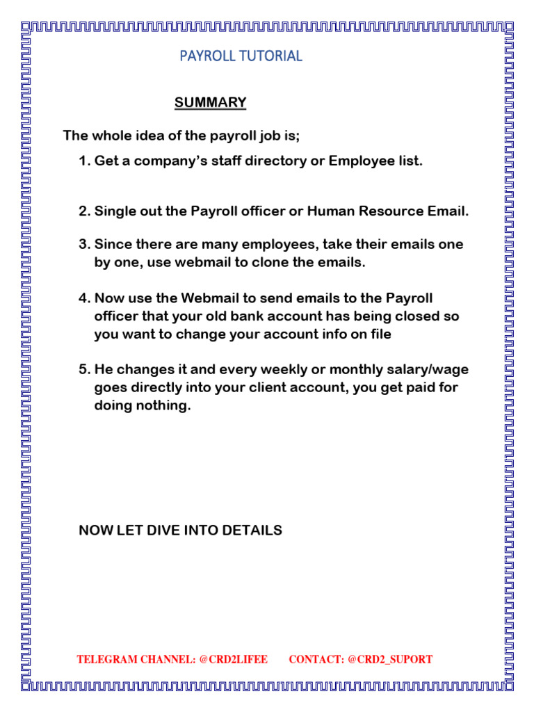 Payroll Tutorial | PDF | Payroll | Cyberspace
