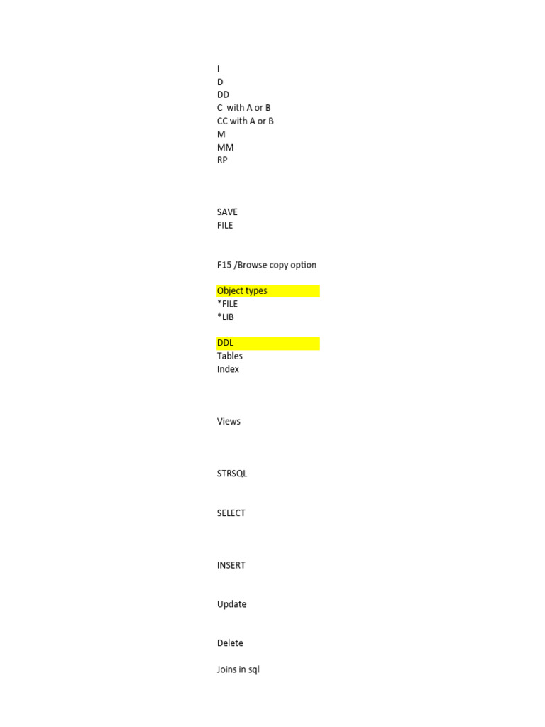 SEU As400Cmd Sqlqueries | PDF | Database Index | Sql SEU As400Cmd Sqlqueries | PDF | Database Index | Sql