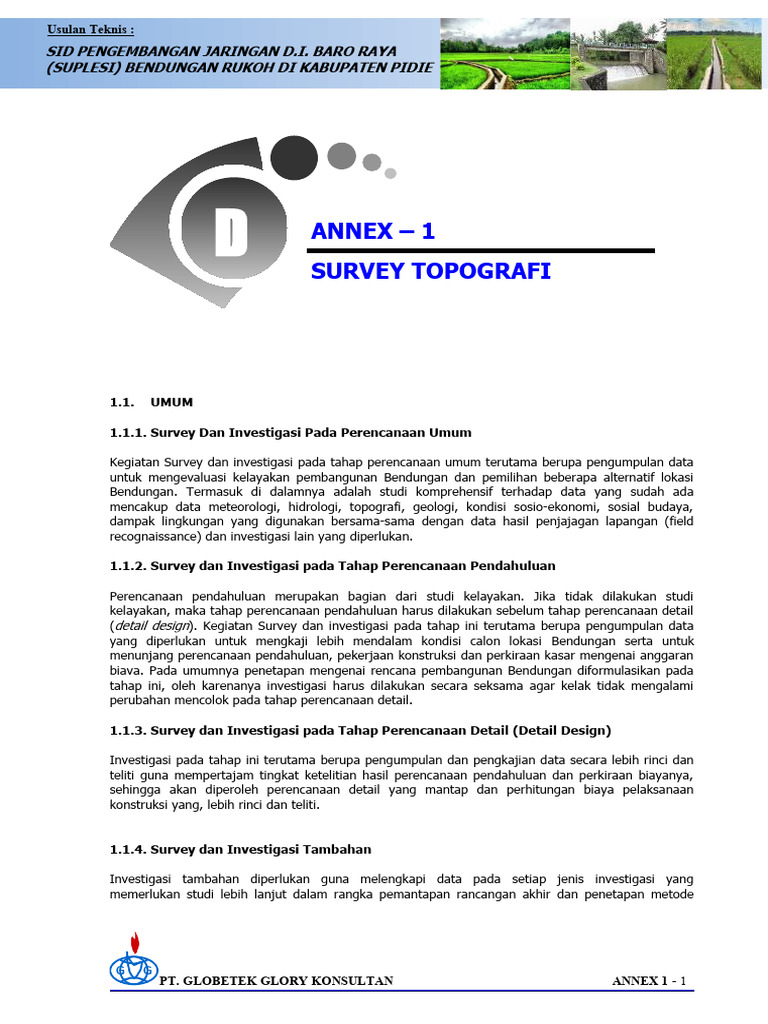 Annex 1 Survey Topografi | PDF