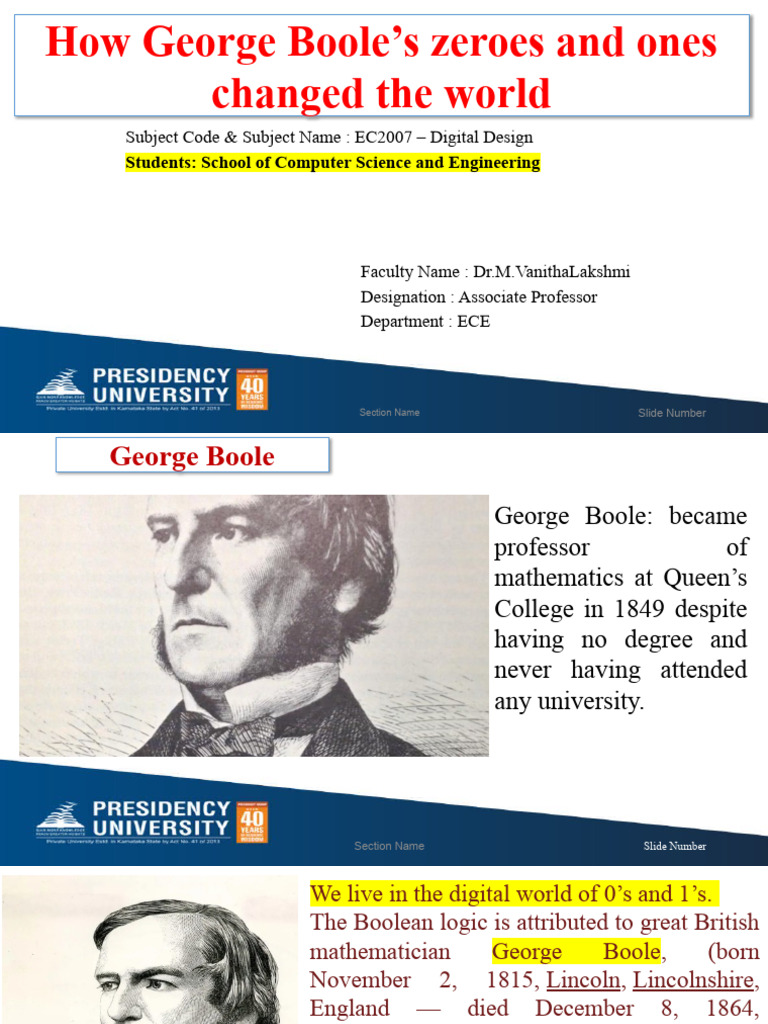 How George Boole's Zeroes and Ones Changed The World Updated | PDF ...
