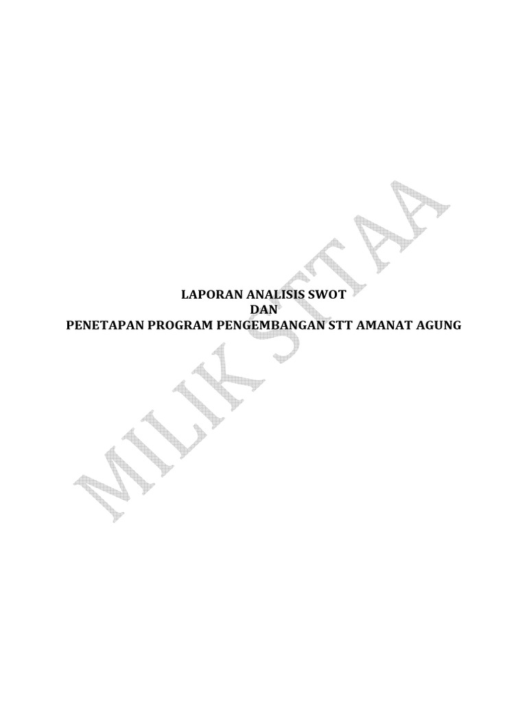 Laporan Analisis SWOTProgram Pengembangan | PDF | Karier & Perkembangan ...