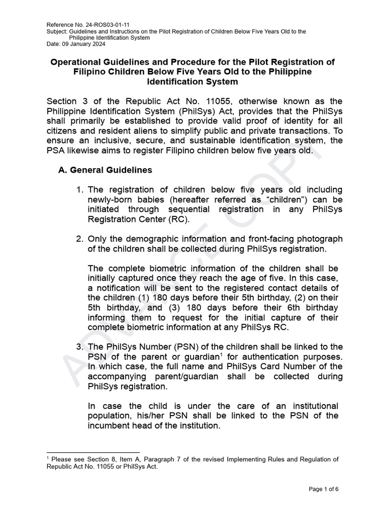 Advance Copy - Guidelines and Procedure For The Pilot Registration of ...