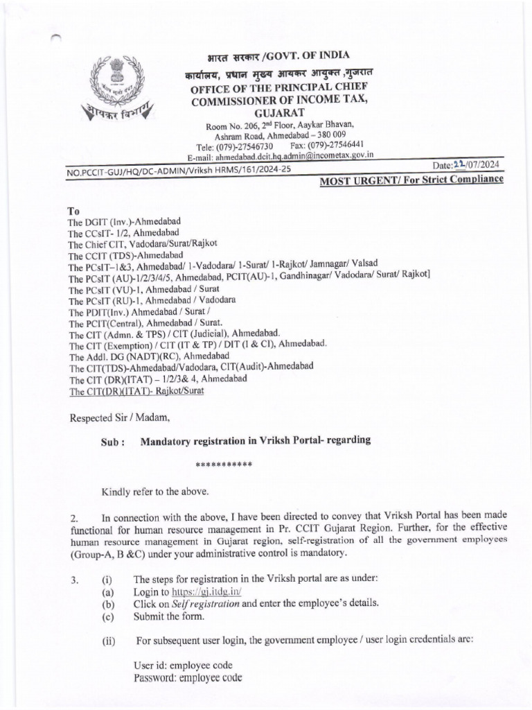 Most Important-Self Registration For Vriksh Portal. | PDF