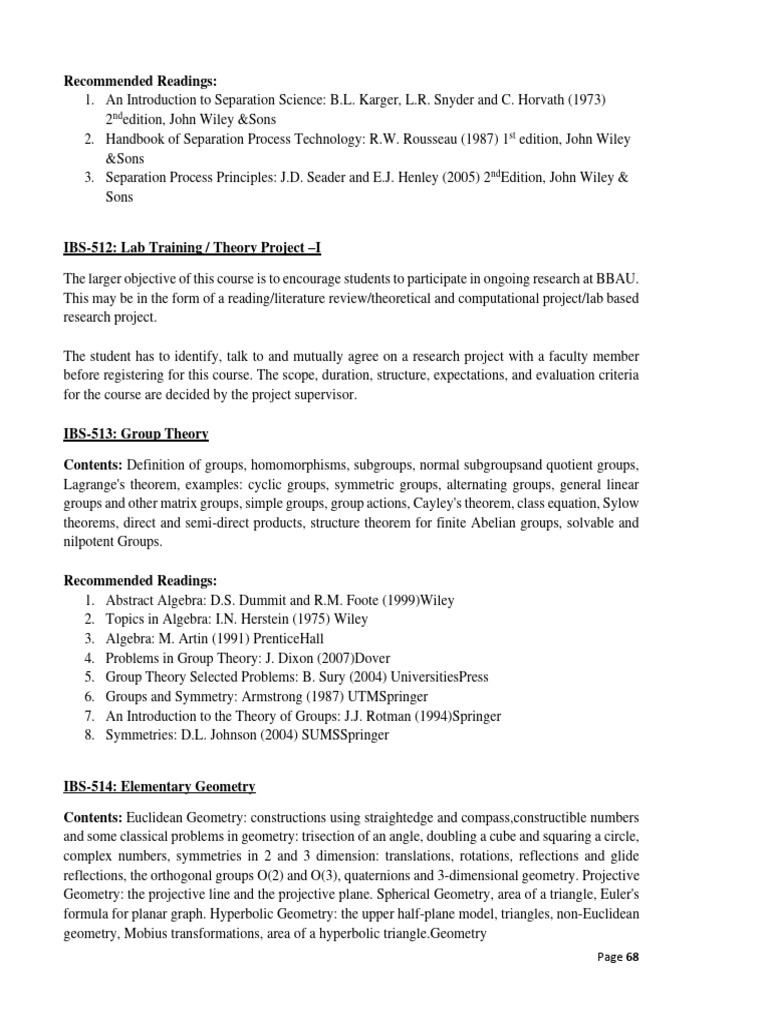 BSCMSC | PDF | Group (Mathematics) | Geometry