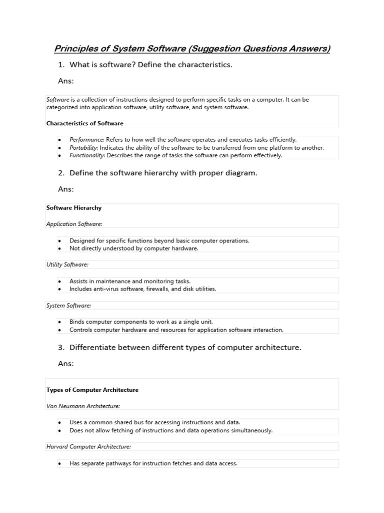Principle of System Software Answers by OURA | PDF | Assembly Language | Computer Program