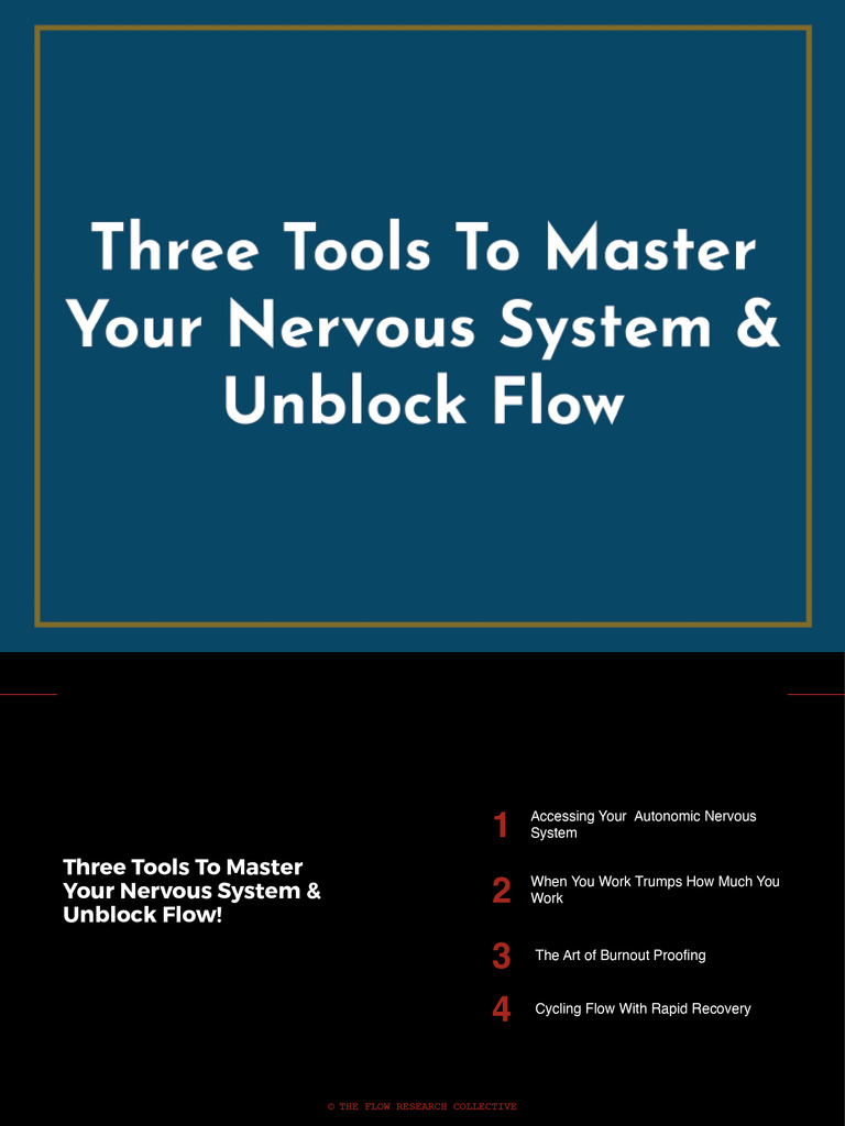 Rian Doris 3 Tools To Unblock Flow | PDF | Stress (Biology ...
