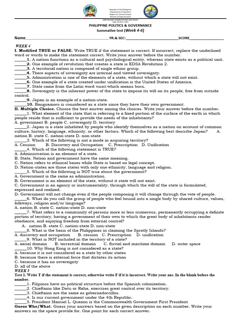summative ppg week4-6 | Download Free PDF | Globalization | Philippines