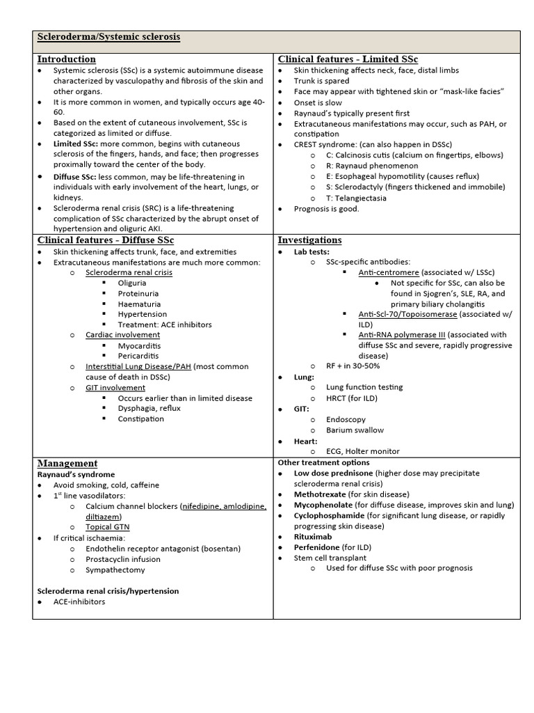 Scleroderma-Systemic Sclerosis | PDF | Medical Specialties | Clinical ...