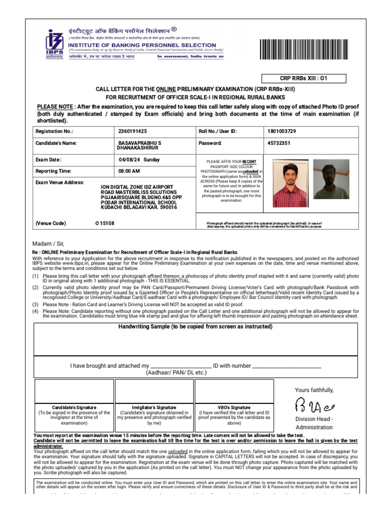 RRB PO BP | PDF | Identity Document | Driver's License