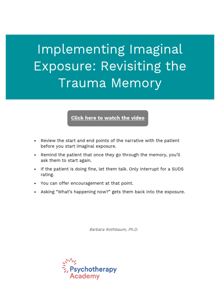 PDF - Implementing Imaginal Exposure Revisiting The Trauma Memory | PDF ...