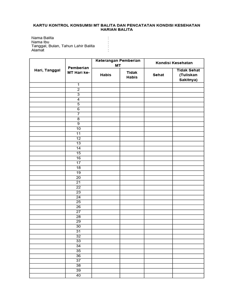 Formulir Monev PMT Lokal 2024 | PDF