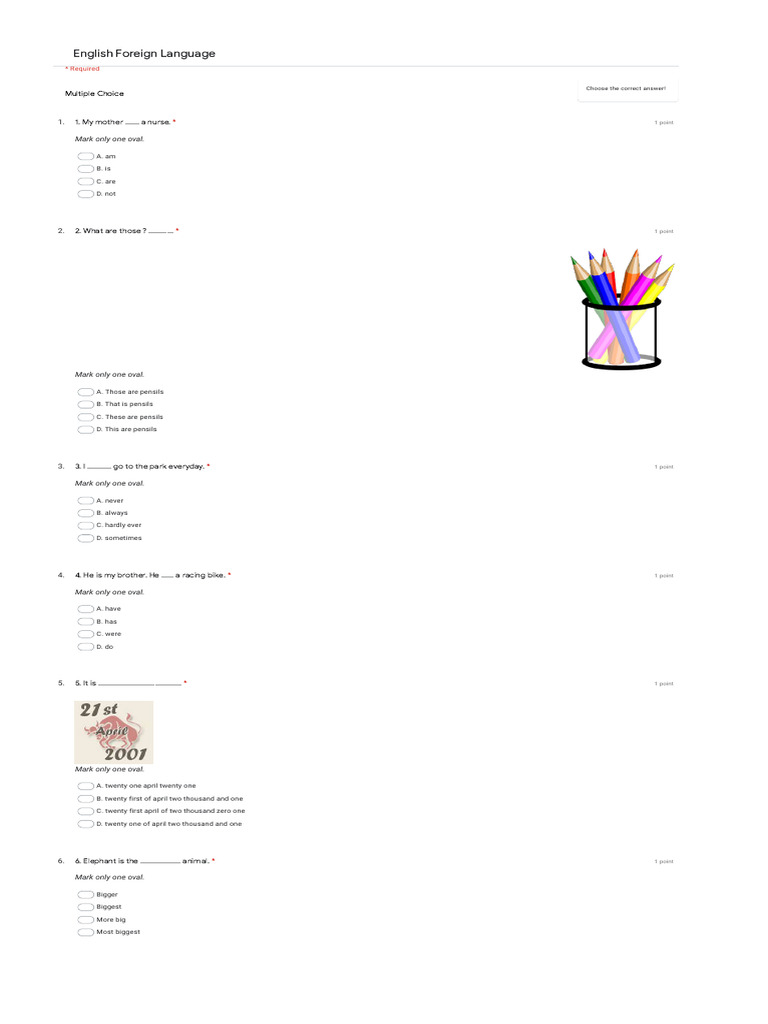 LATIHAN US EFL - Google Forms | PDF | Linguistics | Grammar