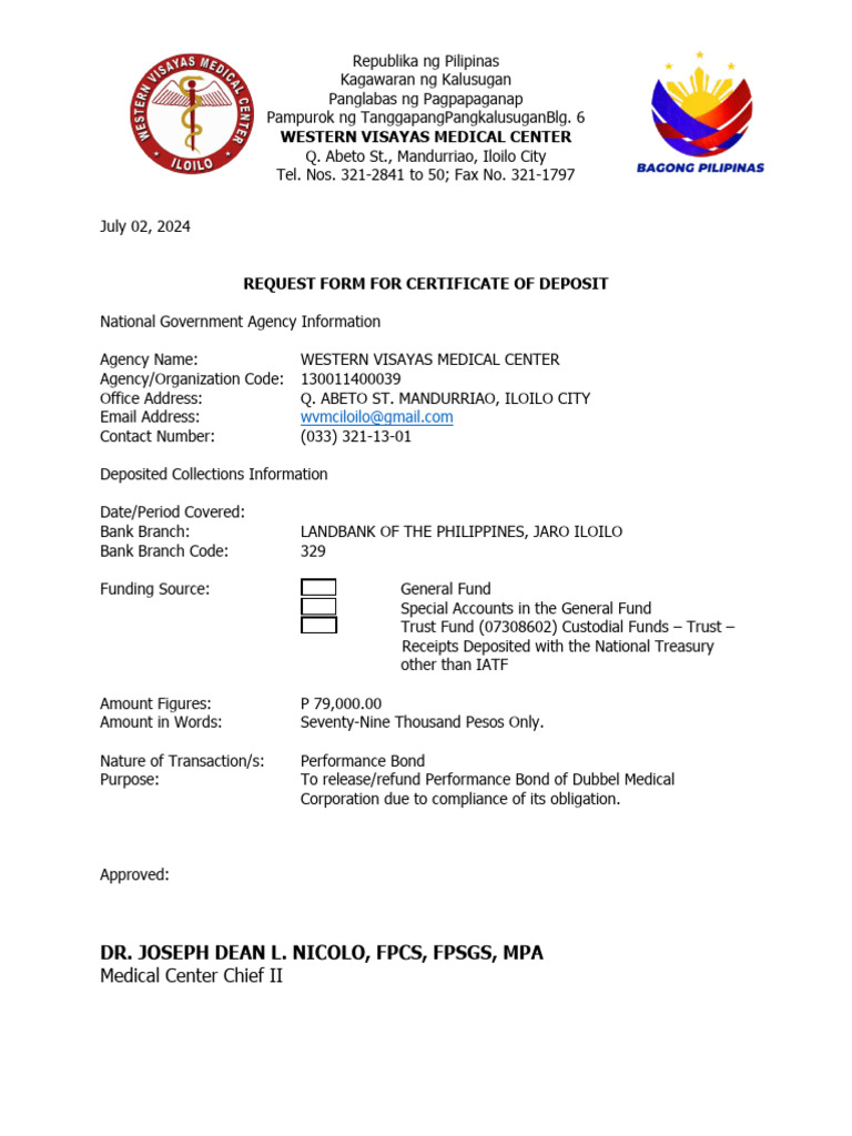 Request Form For Certificate of Deposit | PDF | Banks | Private Sector