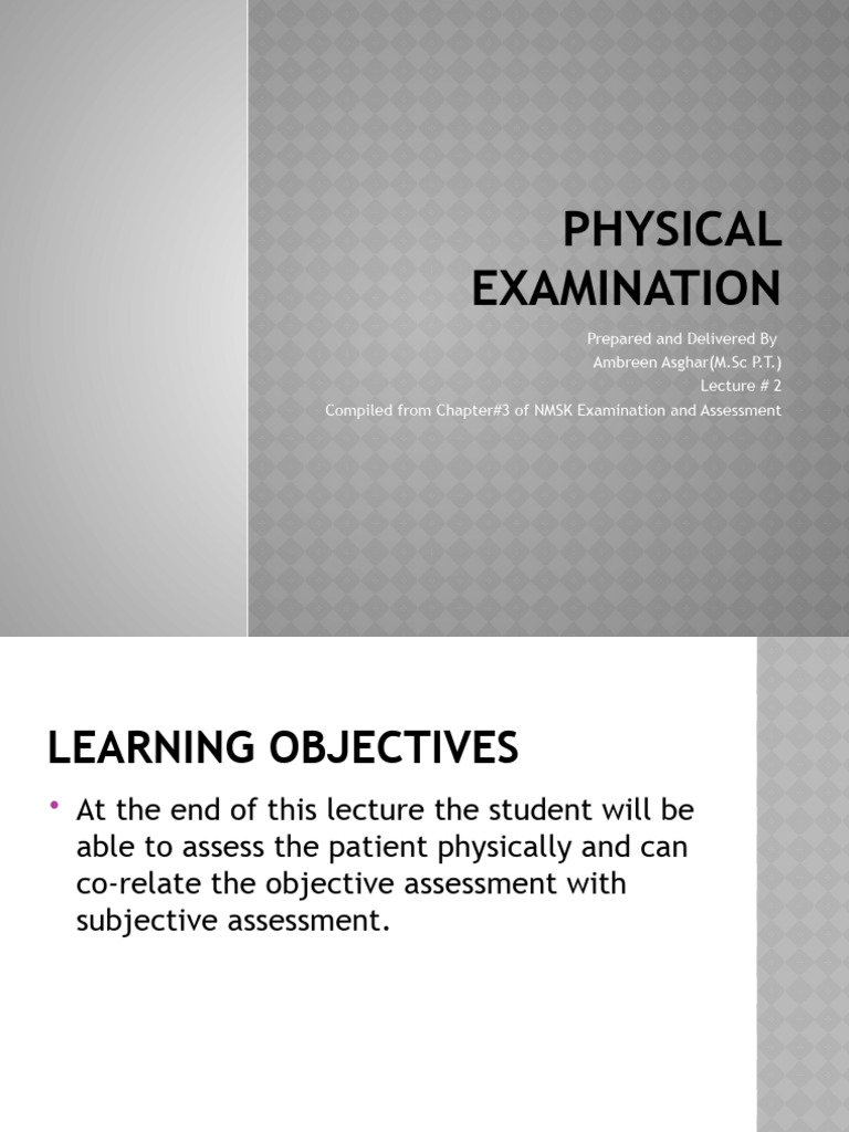Physical Examination-Lecture2 | PDF | Pelvis | Anatomical Terms Of Motion