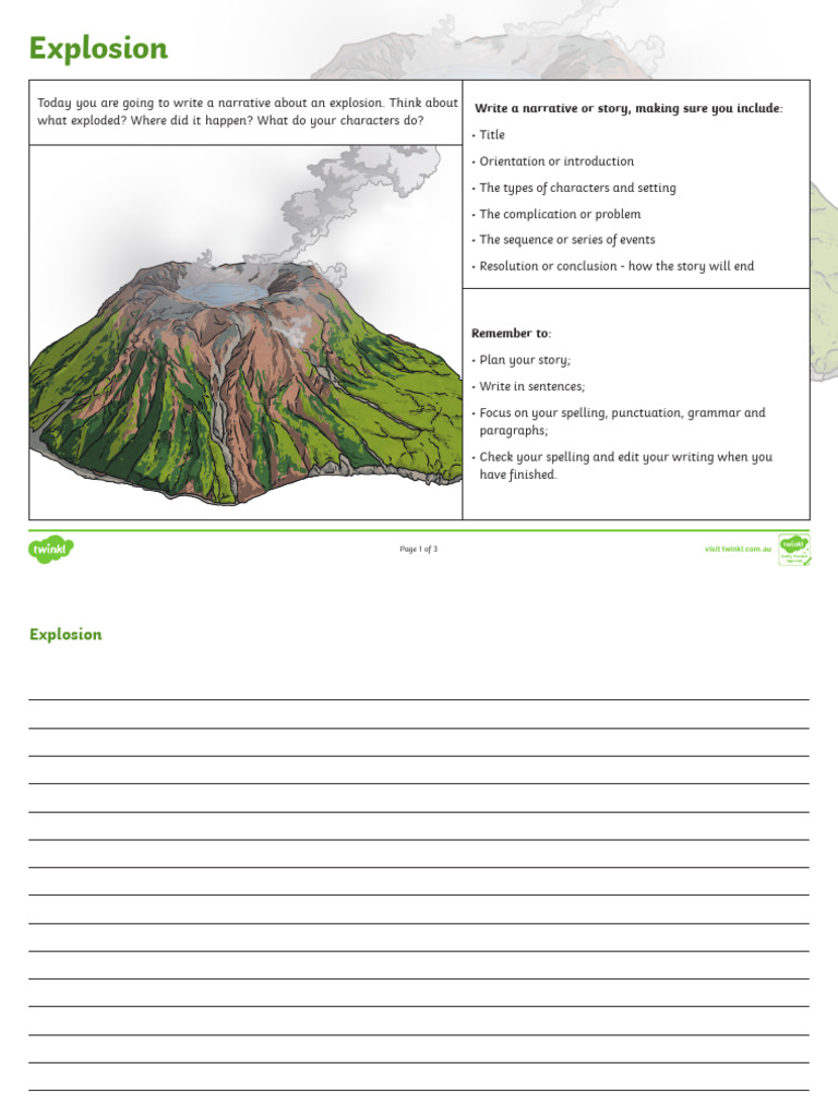 Narrative Writing: The Explosion Story | PDF