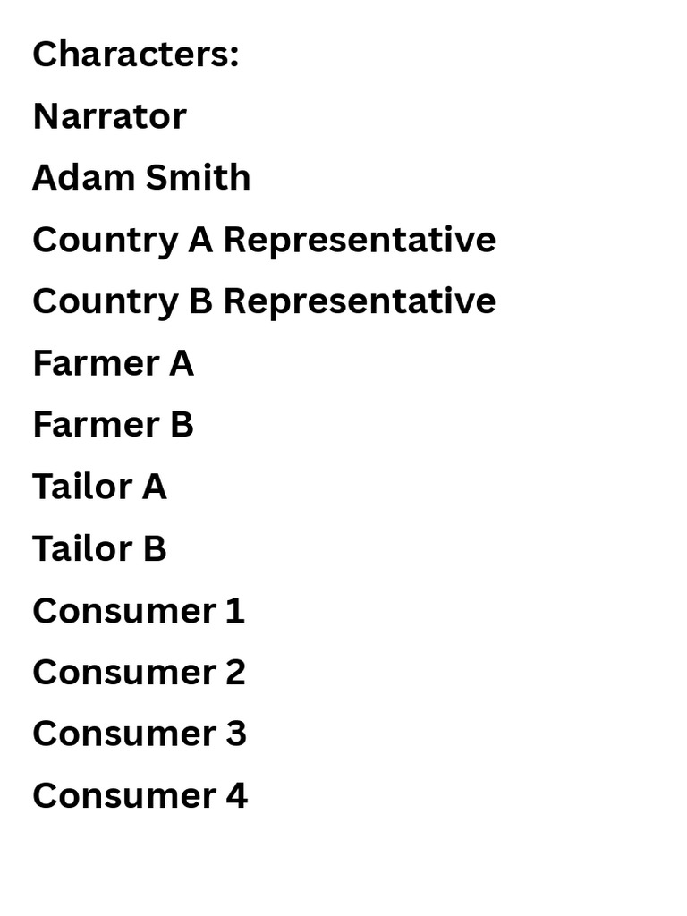 Characters 20240719 122446 0000 | PDF | Adam Smith | Trade