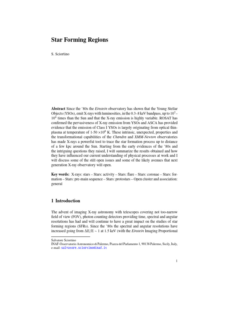 SSciortino SFRs | PDF | Stars | Star Formation