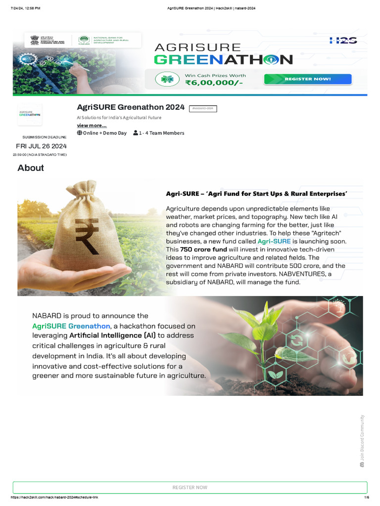 AgriSURE Greenathon 2024 - Hack2skill - Nabard-2024 | PDF | Agriculture | Computing