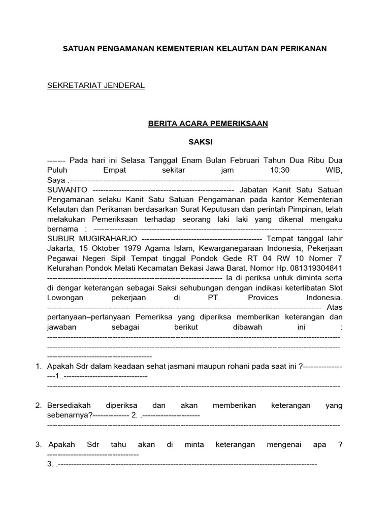 Langkah Atau Contoh BAP | PDF