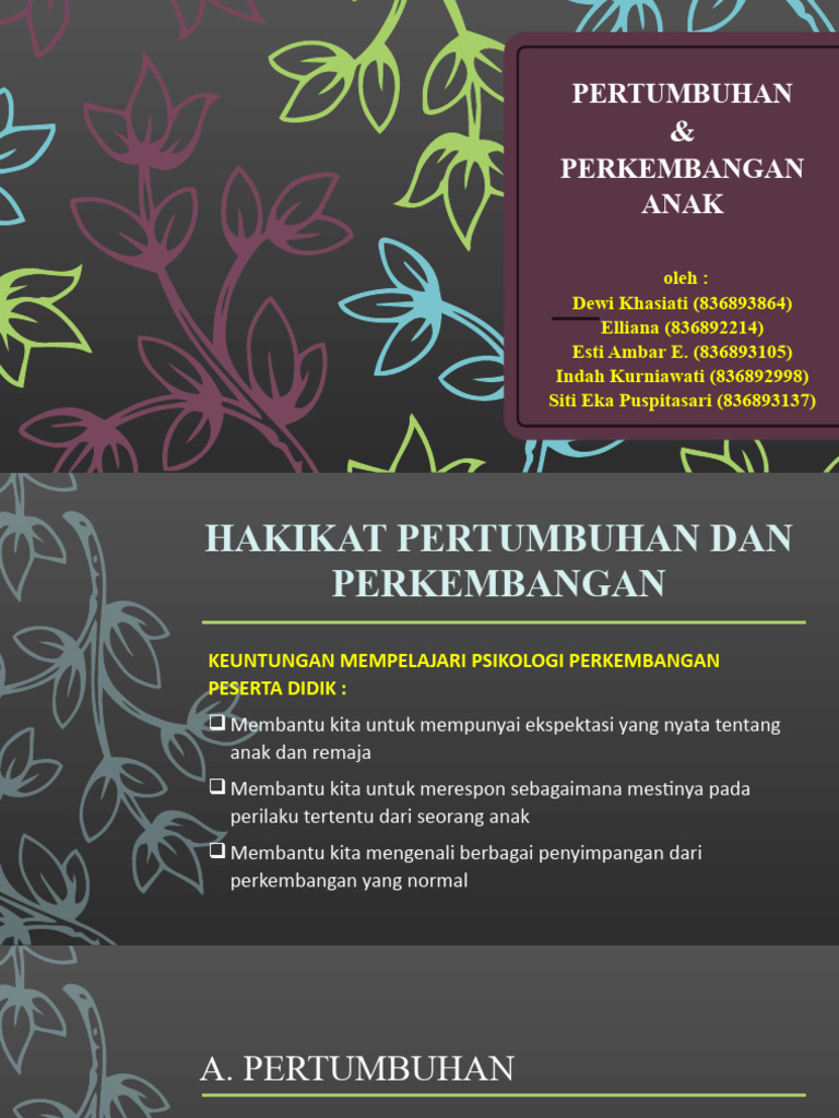 Tugas Bu Indriyani - Perkembangan Peserta Didik PPT Modul 1 | PDF