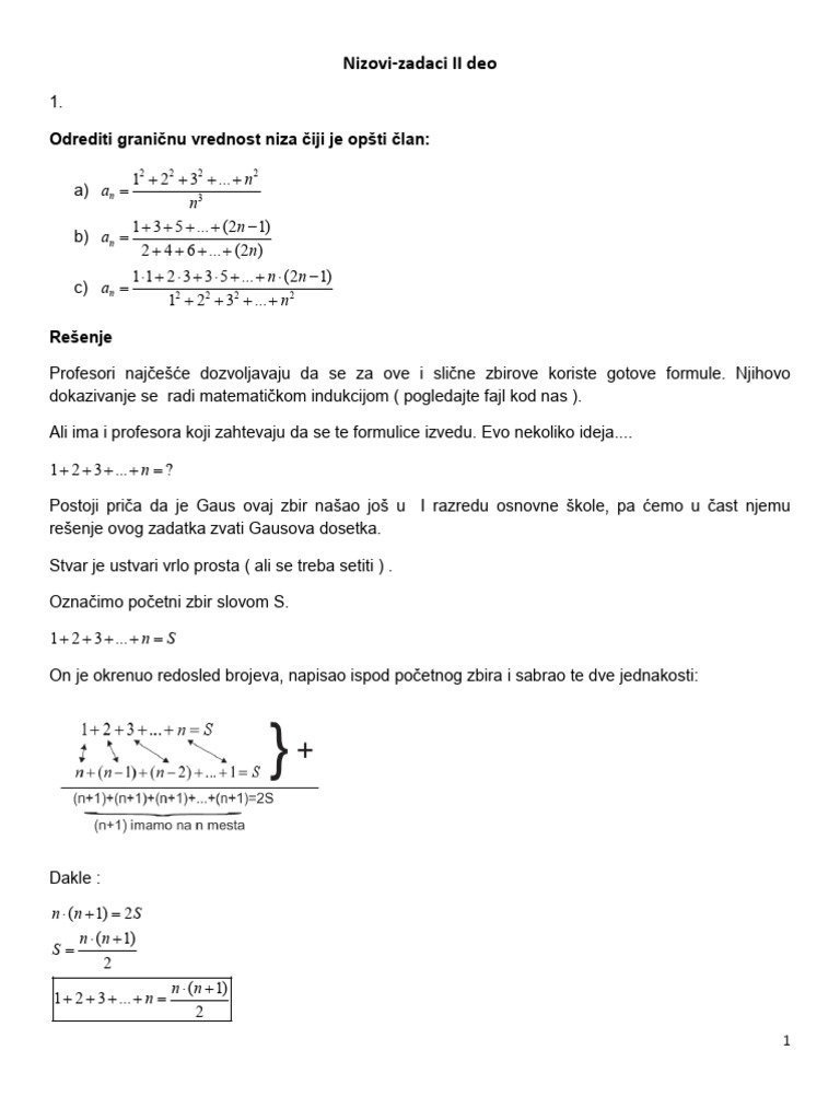 Nizovi-Zadaci II Deo | PDF