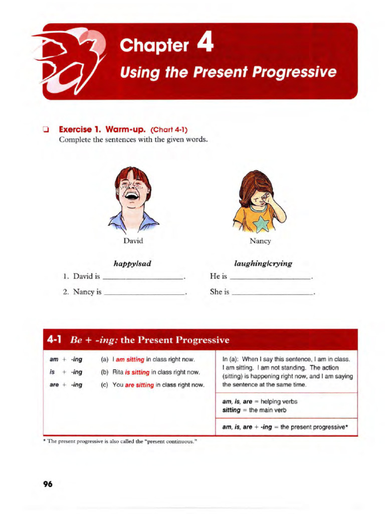 Present Progressive Grammar Exercises | PDF | Languages | Foreign Language Studies