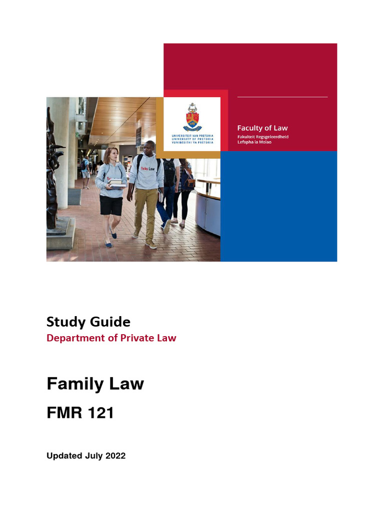 Family Law Study Guide FMR 121 | PDF | Divorce | Marriage