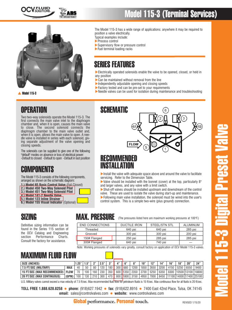 Model Sheet 115 - 3 Terminal 2020 | PDF | Valve | Plumbing