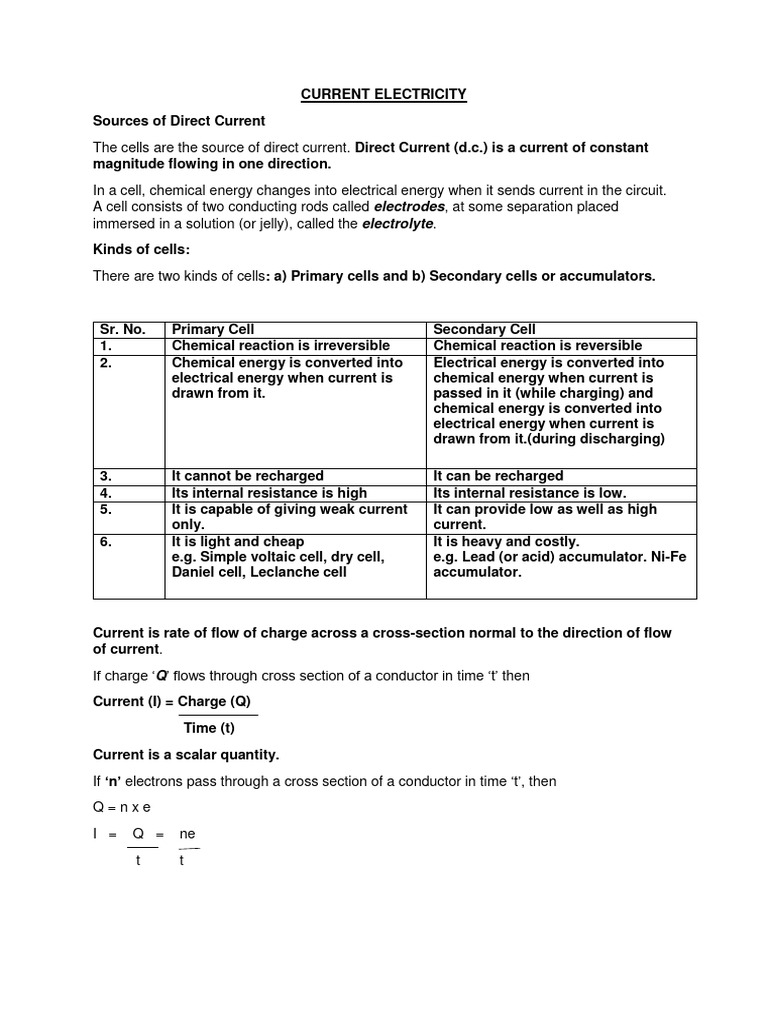 Current Electricity | PDF | Electric Current | Voltage