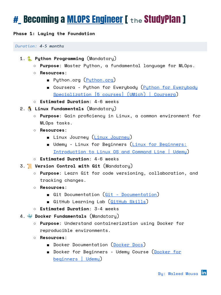 Becoming MLOps Engineer RoadMap | PDF | Cloud Computing | Machine Learning