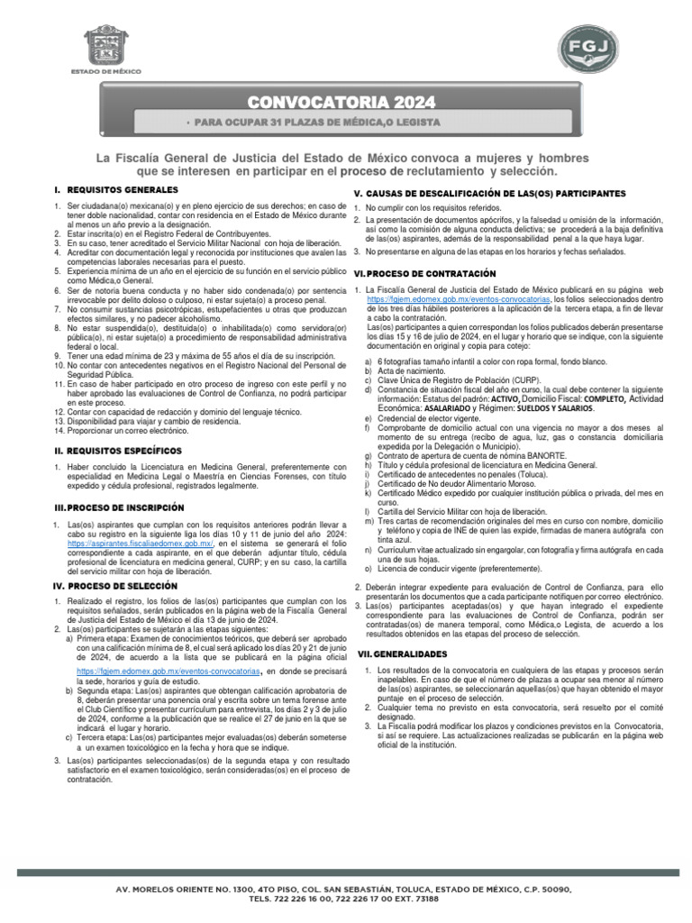 Convocatoria ML 2024 | PDF | Documento de identidad