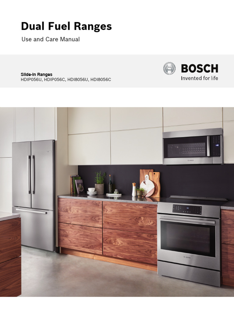 Bosch Dual Fuel Range Manual | PDF | Oven | Grilling